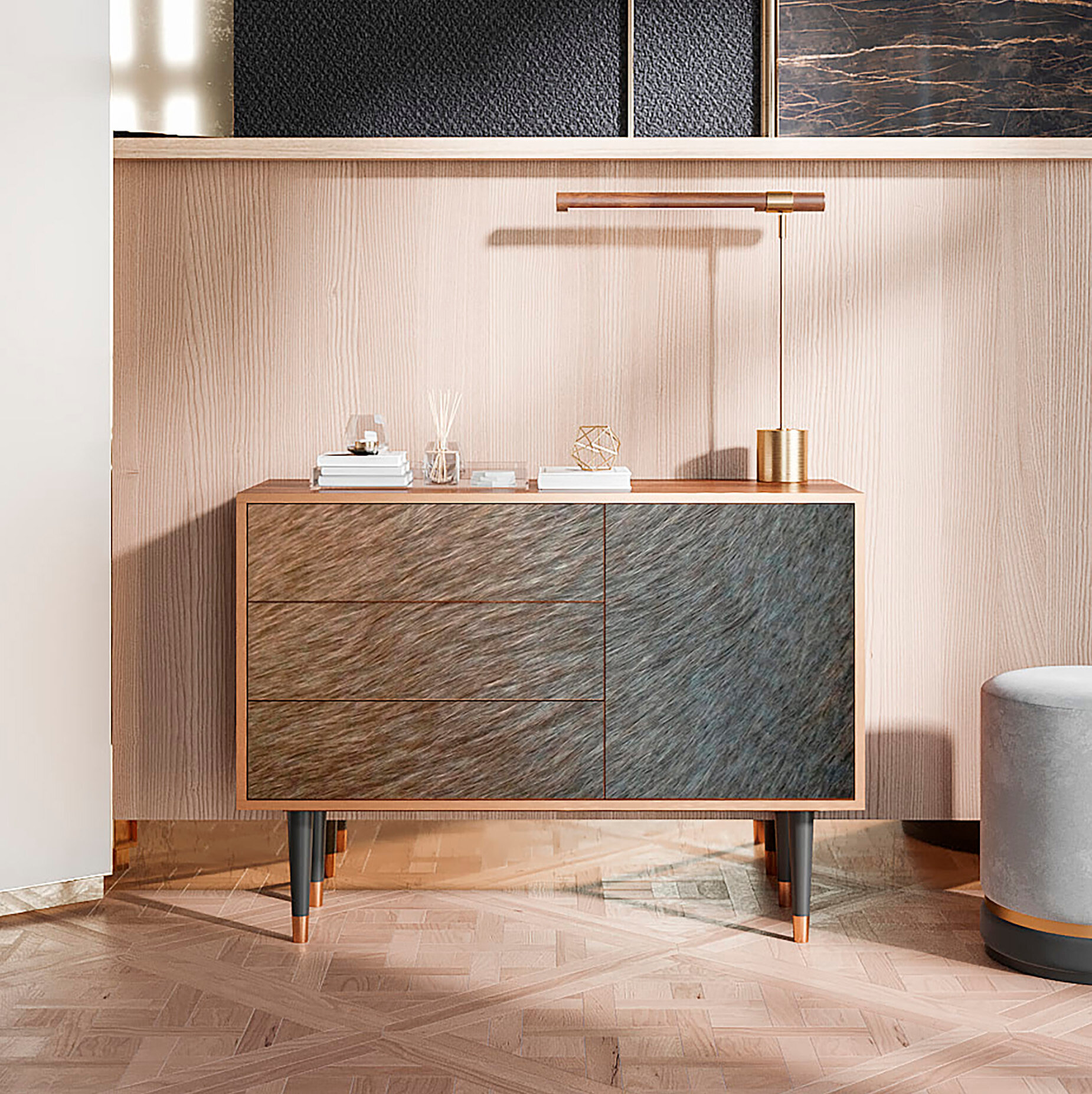 Комод - STORYZ - S3 Peanut Hair, Размер - 115 x 84 x 41 см, Цвет корпуса - , Орех