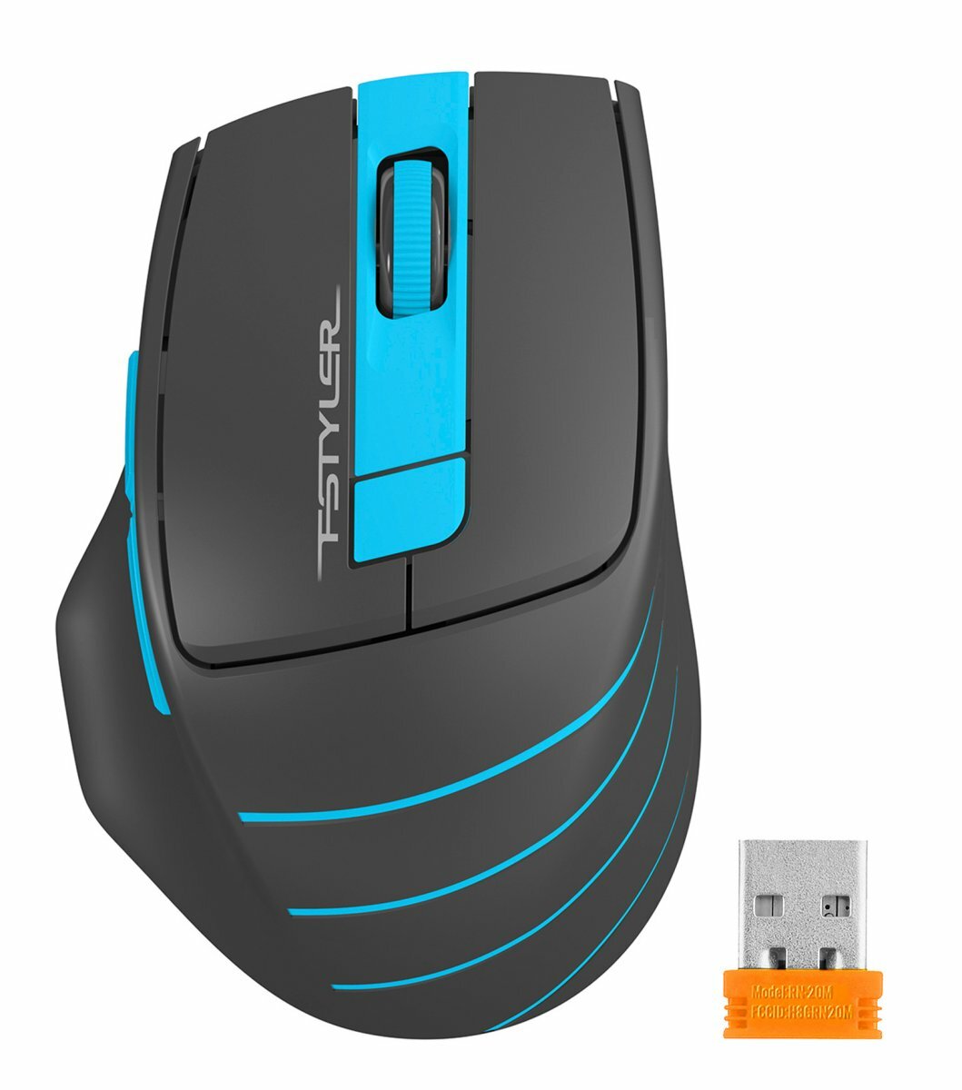 Мышь A4Tech Fstyler FG30 серый/синий оптическая (2000dpi) беспроводная USB (6but)
