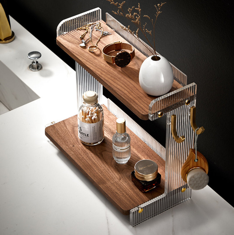 Стойка-держатель для бытовых мелочей MyPads, украшений, баночек, ванных принадлежностей, полка для организации порядка, из дерева, идеально впишетс.