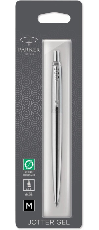 Ручка гелевая Parker Jotter Core K694 Stainless Steel CT, цвет чернил черный (2020671)