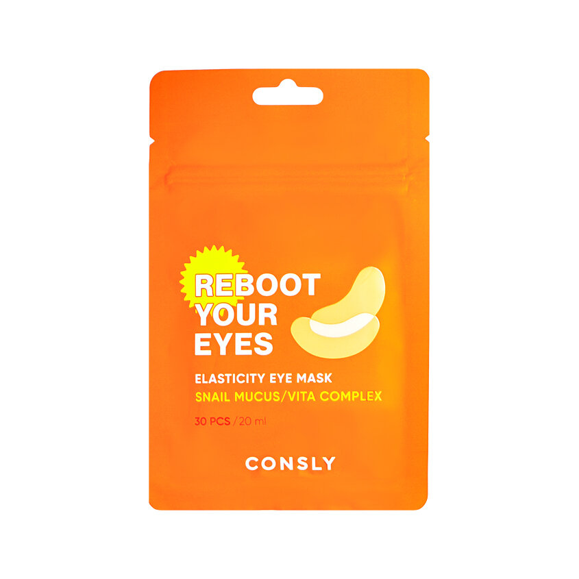 Маска-патчи для глаз CONSLY EYES REBOOT с муцином улитки и витаминным комплексом 30 шт. 20 мл