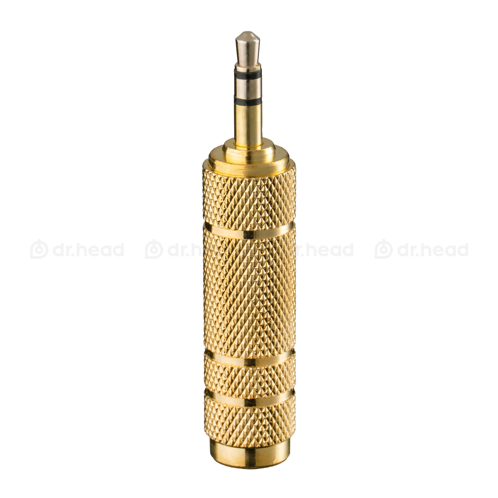 Переходник HeadMade jack 6.3 mm (F) - mini jack 3.5 mm (M), золотистый, 1 шт
