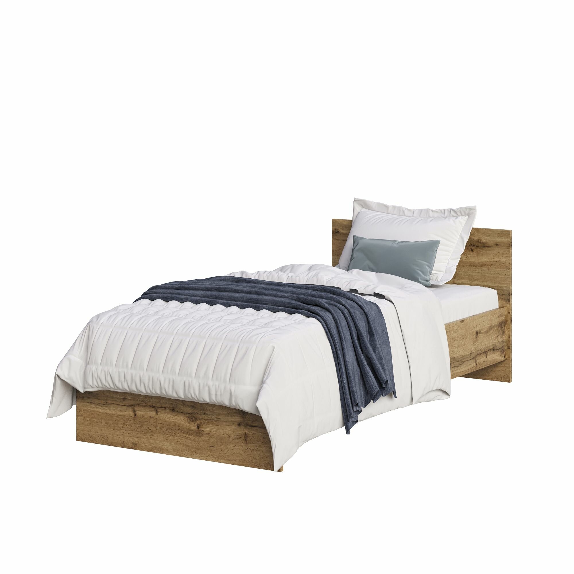 Спальня бася КР-554 с настилом ЛДСП (852х700х2032) Дуб Вотан (Rikko)