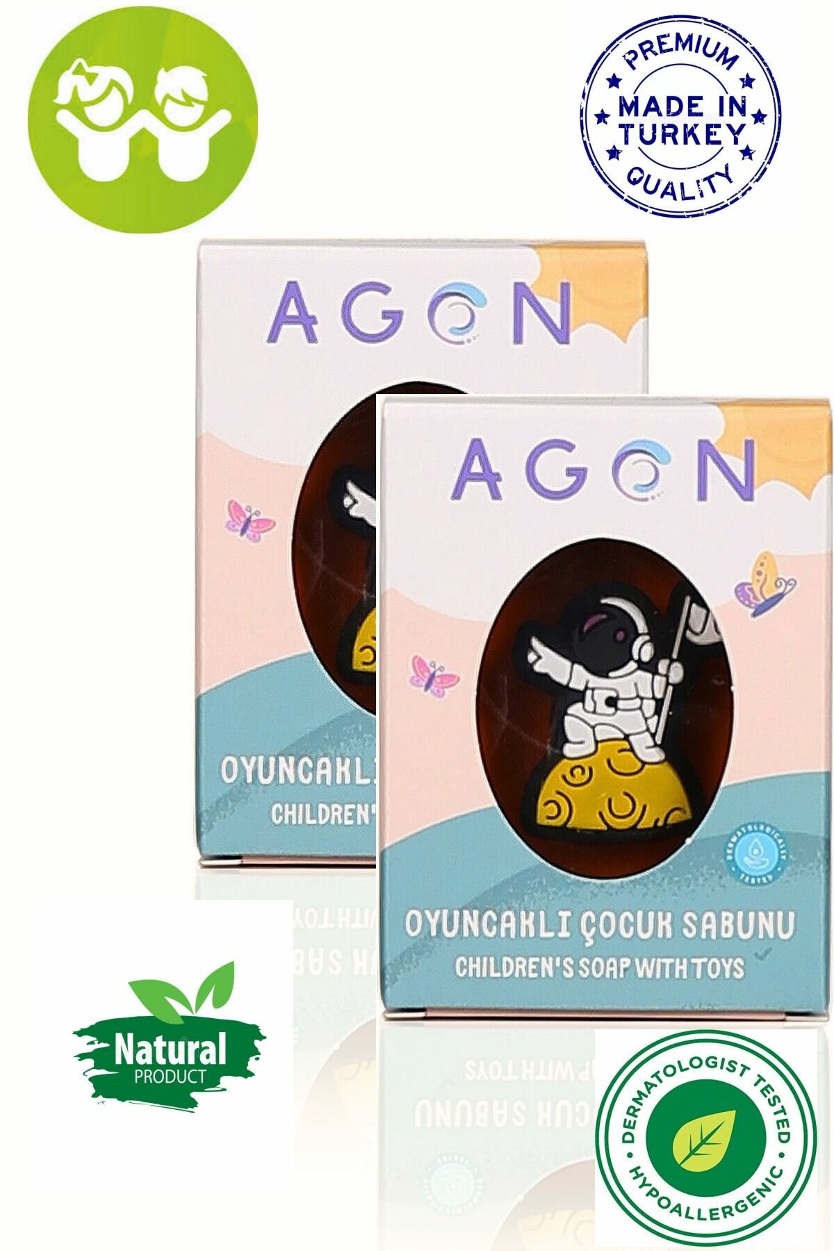 Детское мыло AGON с игрушкой и шоколадом.