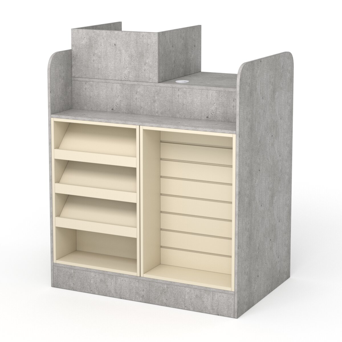 Кассовый стол "ривьера молди" №2 (левосторонний), Метрополитан Грей и Крем Вайс