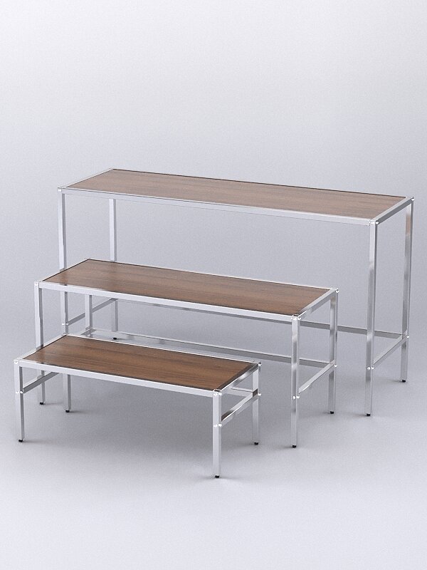 Комплект демо-столов TД-41 "квадро", столешницы из ЛДСП 16мм, Орех