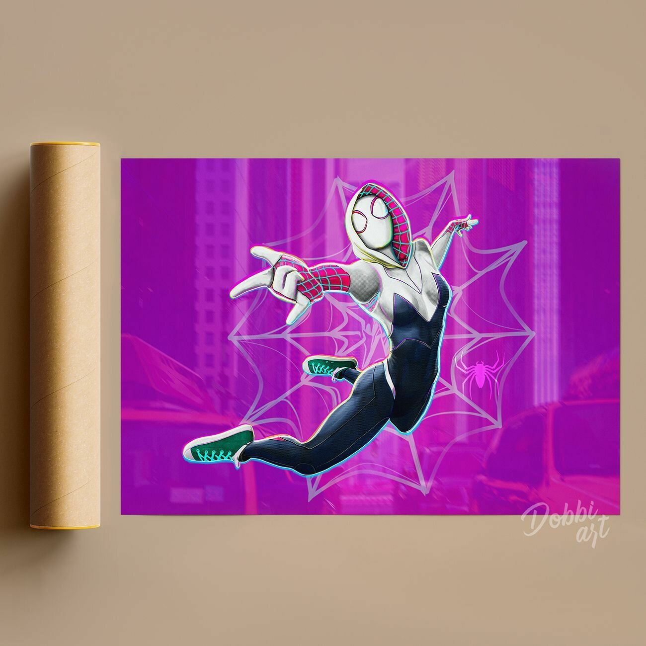 Постер Гвен Стейси 30х40 см без рамы/ Марвел, Человек Паук, Spider Gwen/ Плакат для интерьера, в подарок