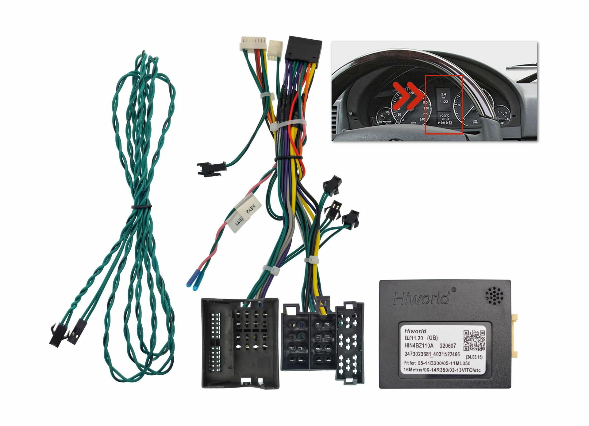 Комплект проводки Mercedes-Benz B200 05-11, ML350 05-11, Vito 03-13, Viano 10-16 для установки Android магнитолы / Wide Media