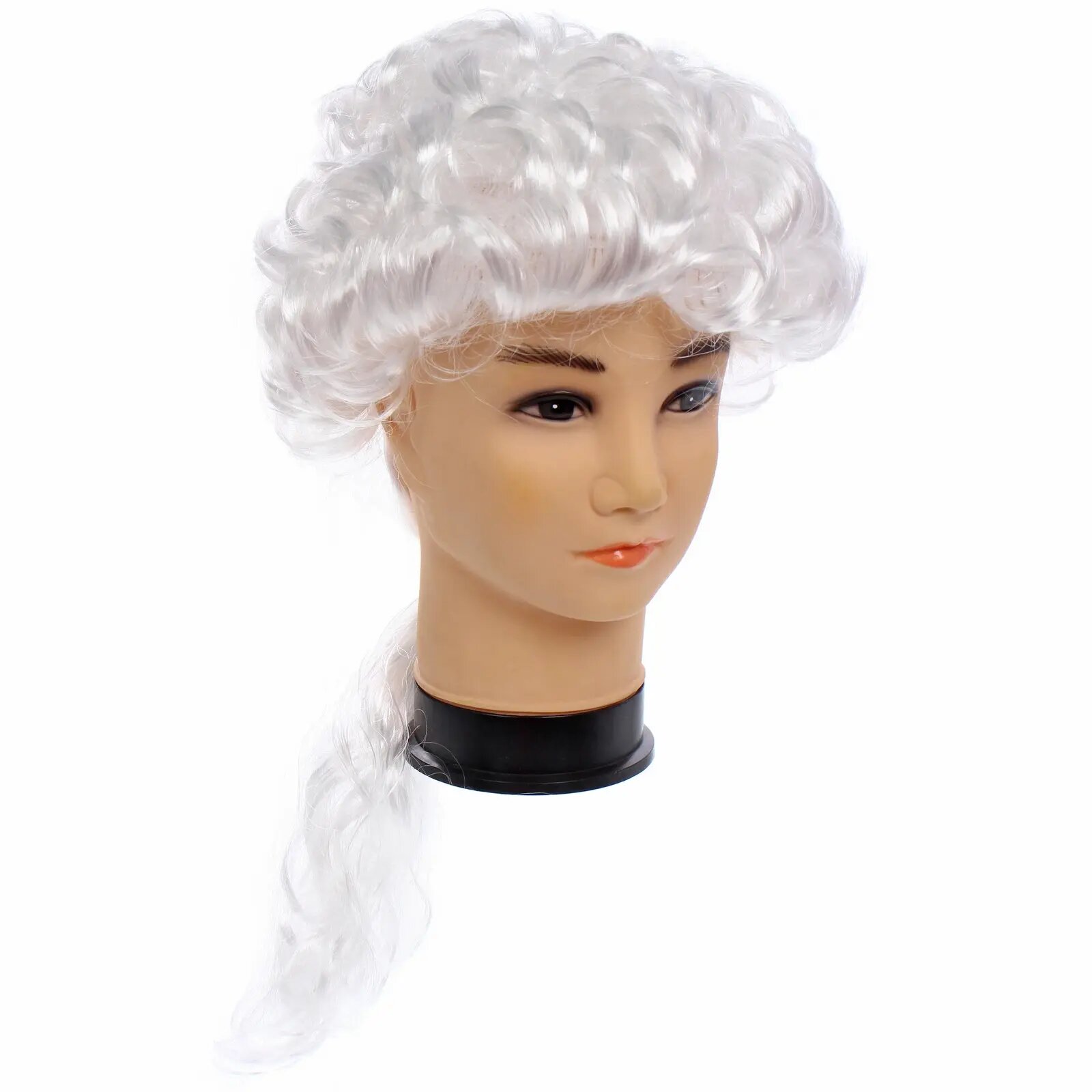 Парик карнавальный "Империя", белый, кудрявый, нейлон, объемный