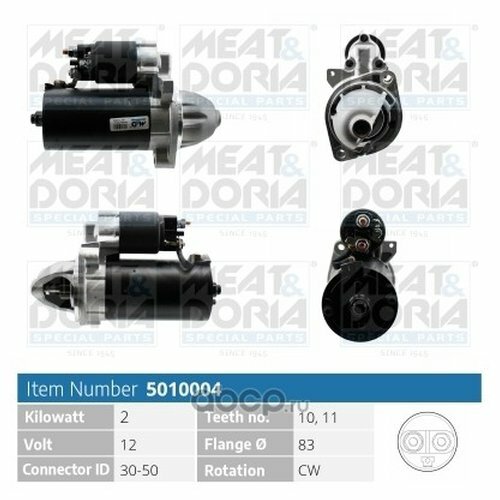 Стартер 12V 2KW Mercedes C (W202), Sprinter (B901) 200D Meat&Doria 5010004