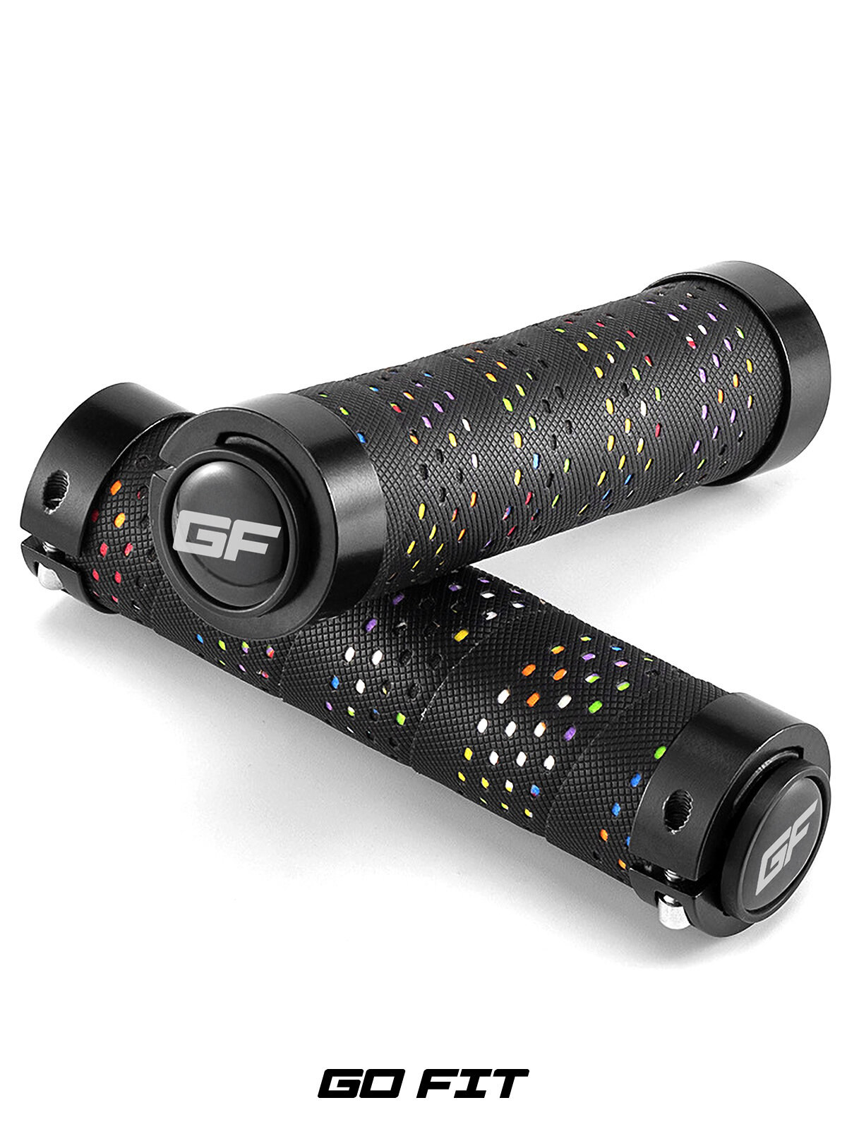 Вело грипсы GO FIT Active Grips, ручки для велосипеда, самоката, электросамоката, акссесуары, 2 штуки, разноцветный