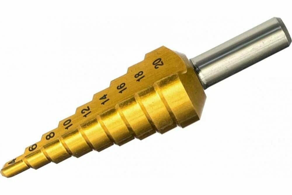 Сверло ступенчатое Lef 4-20, HSS, титановое покрытие, для металла, 50 мм