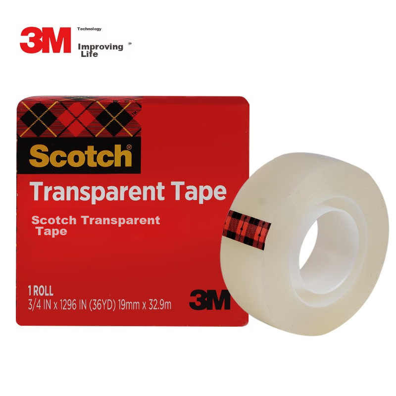 3M Scotch Tape, 600 Premium Transparent Tape, Office Supplies, 19mm×32.9m, 600-CQ33