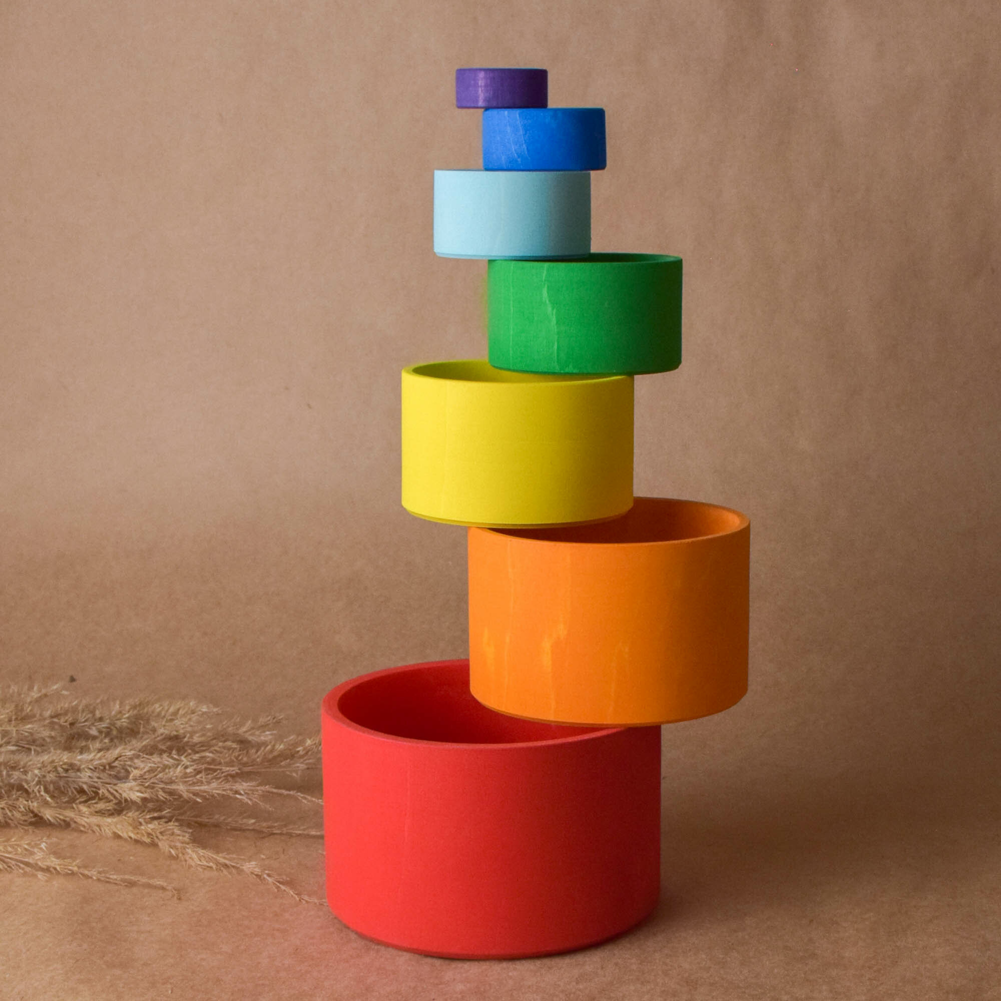 Пирамидка Стаканчики для Малышей Сортер по Цветам Монтессори