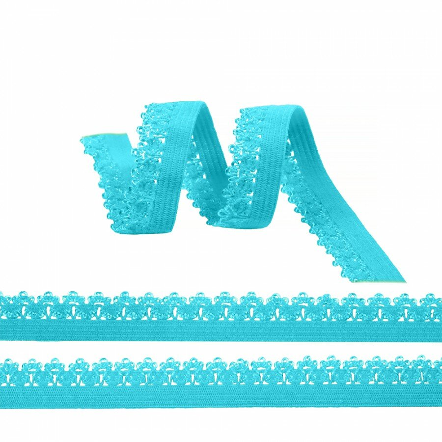 Резинка TBY бельевая ажурная 12мм RB012201A цв. A2201 небесно-голубой уп. 100 м упак (100 м)