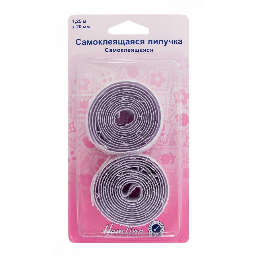 Липучка самоклеющаяся белая, 20 мм, 1,25 м 1,25 м белый HEMLINE 657.20