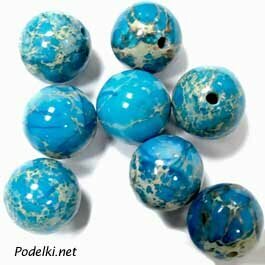 Натуральная бусина Варисцит голубой 0004324 шарик 10 мм, цена за 2 шт.