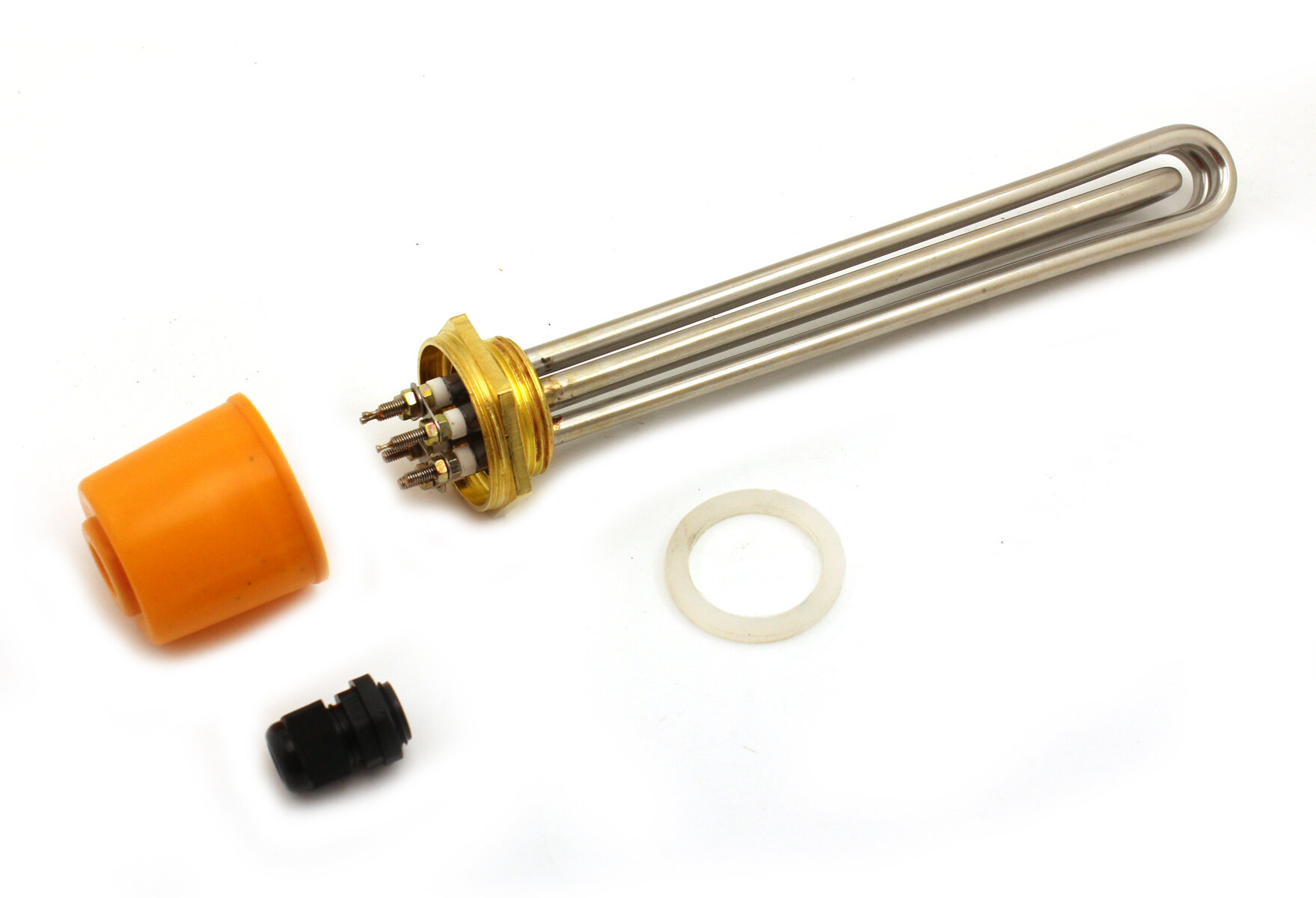 ТЭН 4,5 кВт фланец DN 32, латунь