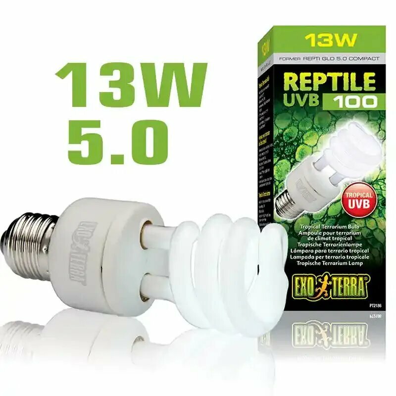 Лампа с УФ для тропических террариумов - Exo-Terra Reptile UVB100 - 13 Вт TC