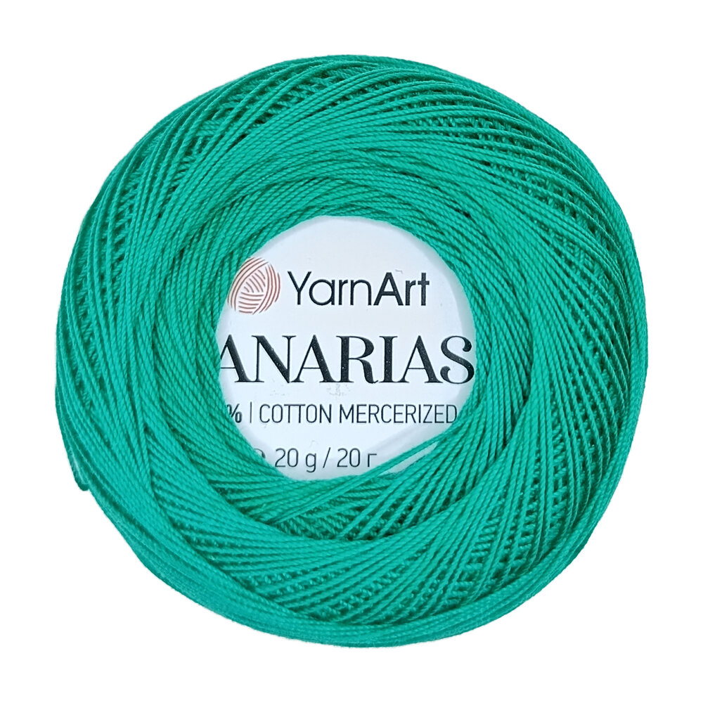 Пряжа для вязания YarnArt Canarias 6334 изумруд 1 моток 20 гр/203 м 100% хлопок мерсеризованный — фото 1