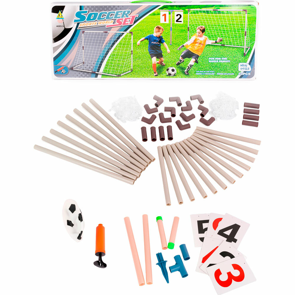 Детские футбольные ворота TONGDE 97*34*64см с перекидным табло , с мячом