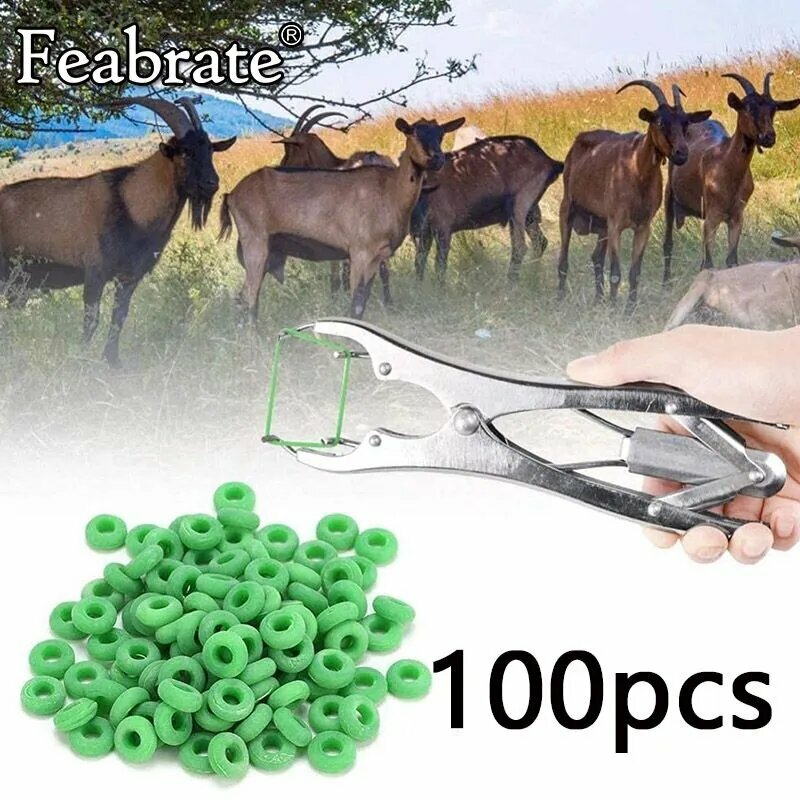 1 щипцы для кастрации животных с 100 резиновыми кольцами 500596