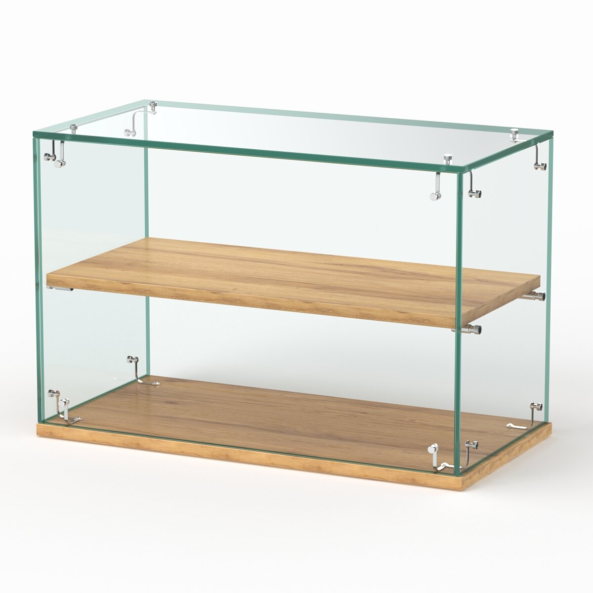 Витрина "сладость" №14А-О-П для выпечки настольная с прямыми полками без дверок пдсп, Дуб Золотистый