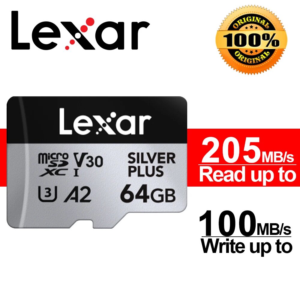 Lexar SILVER PLUS карта памяти Micro SD 64 ГБ 64GB