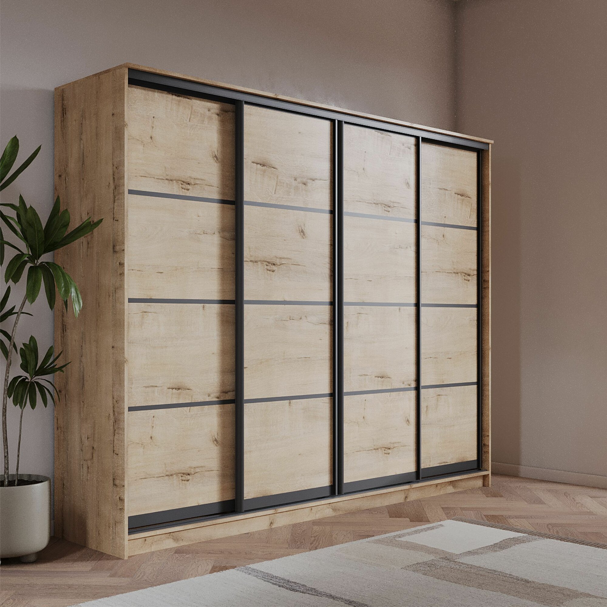 Шкаф купе для одежды Даррен 270х70х210 Дуб Ирландский 4.4