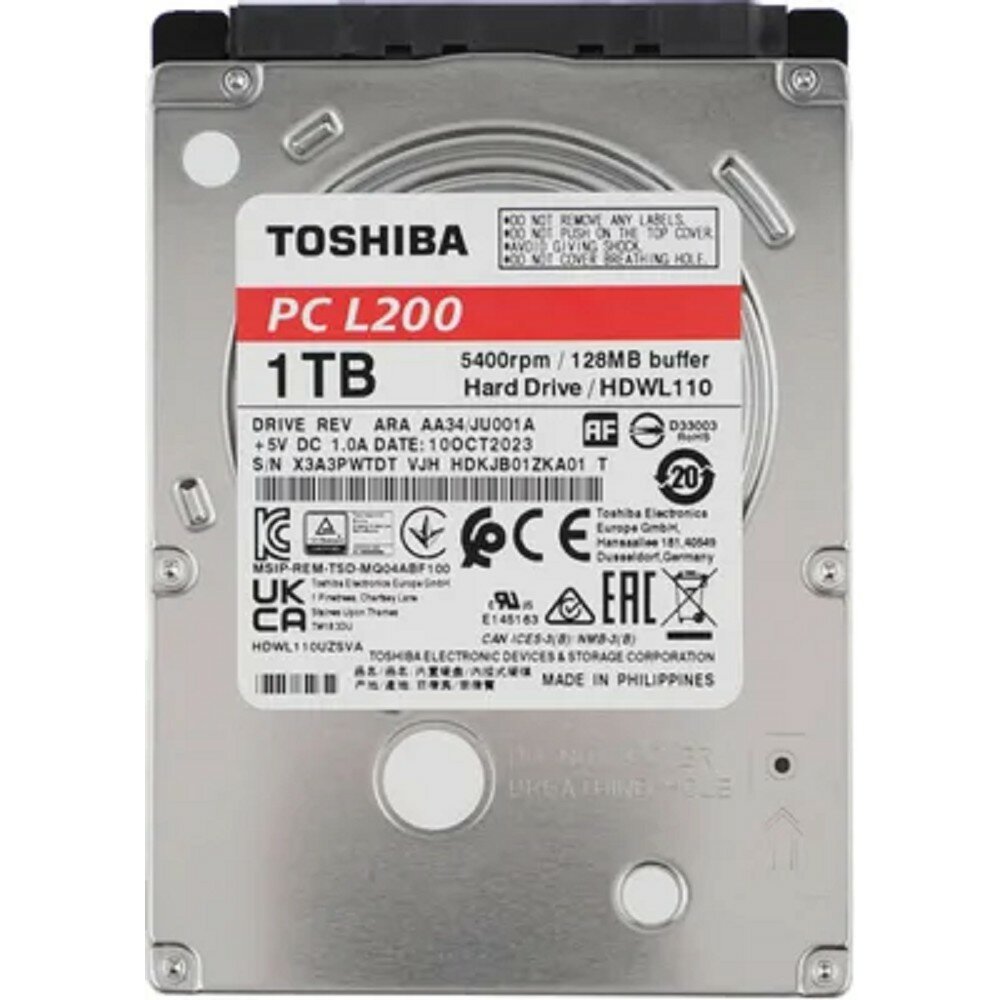 HDD жесткий диск Toshiba HDWL110UZSVA L200 1000ГБ