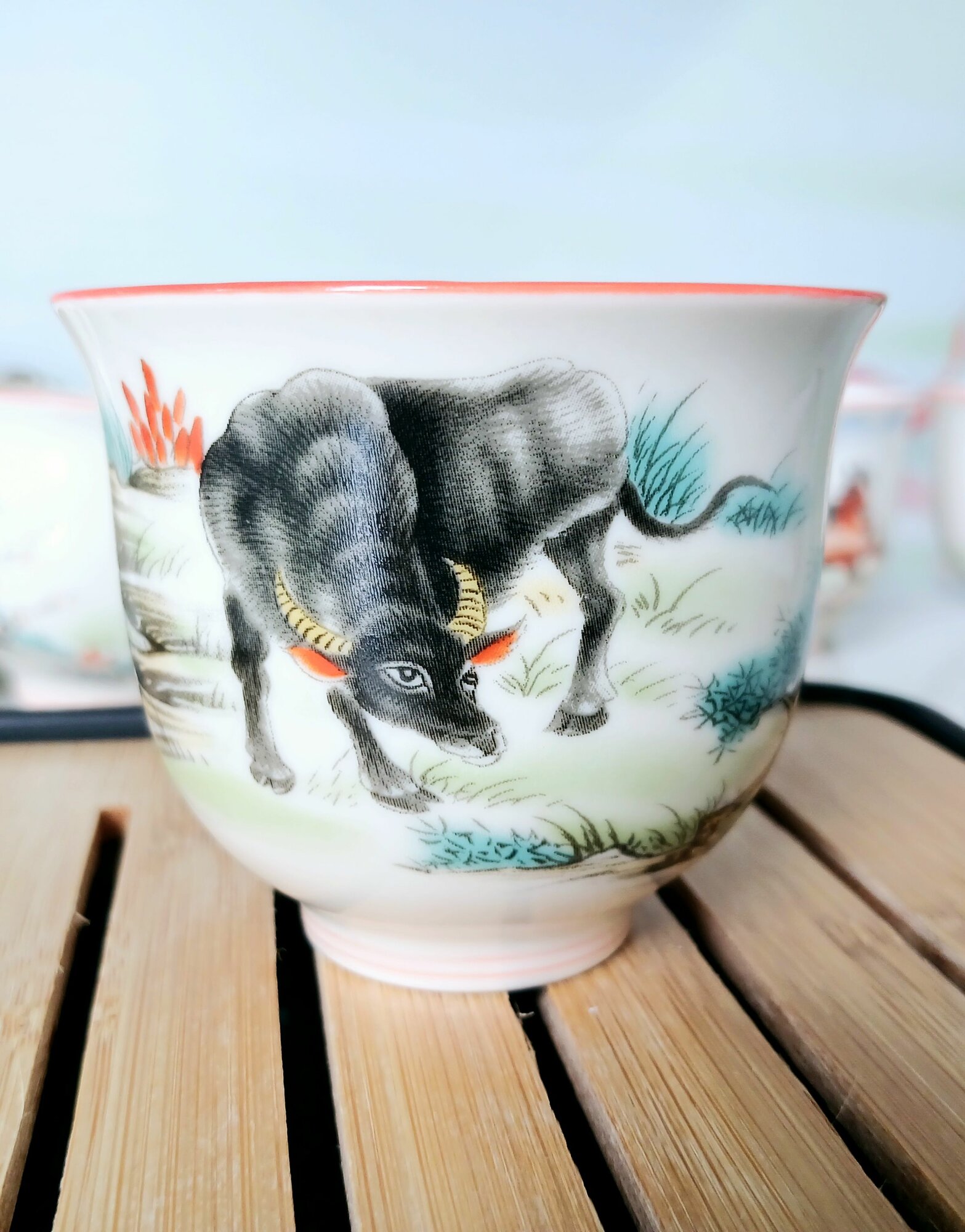 Бокал из фарфора чайный серия "Талисман года Бык" 125 мл