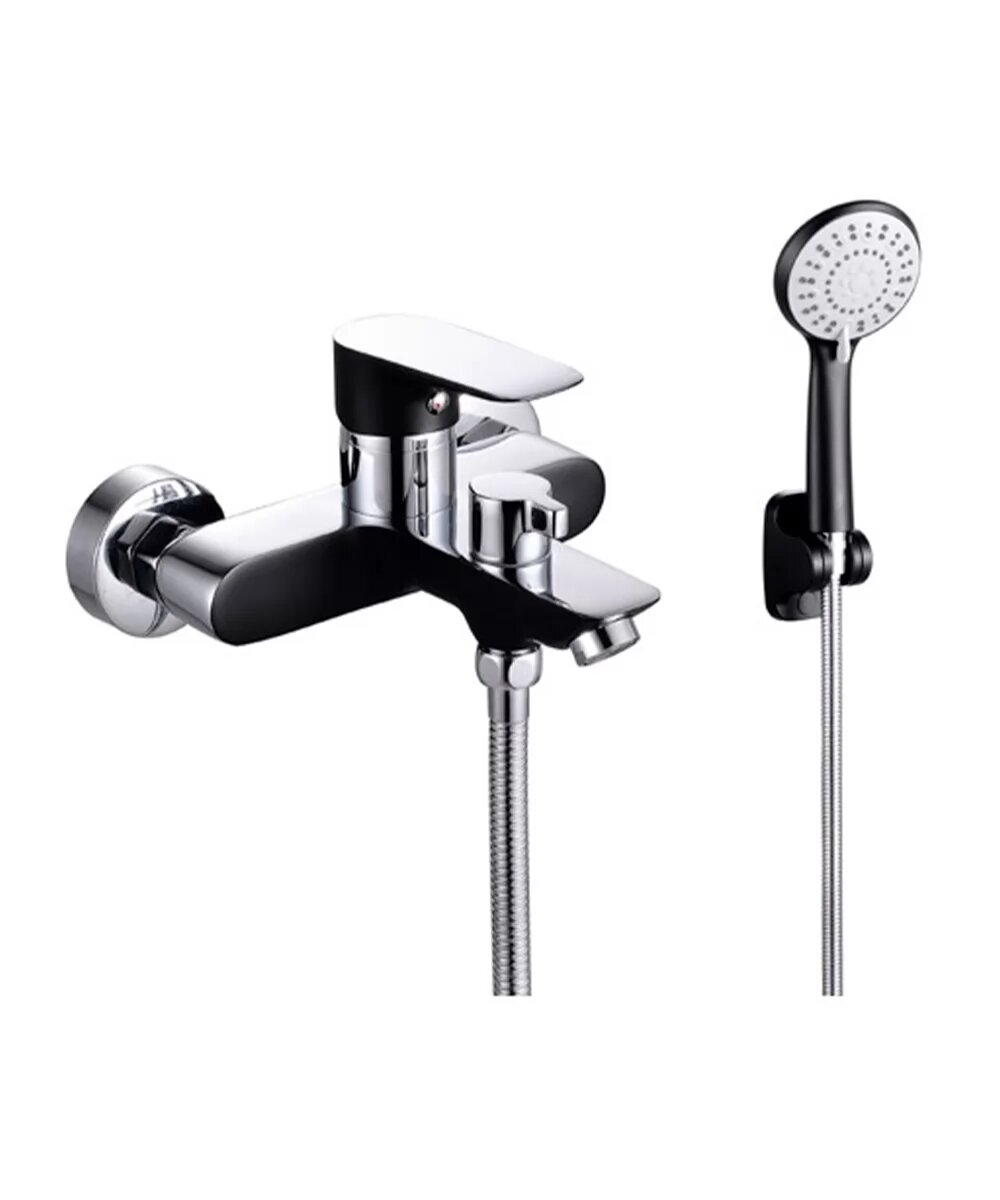 Смеситель для ванны с коротким изливом Vieir V263531-C черный/хром