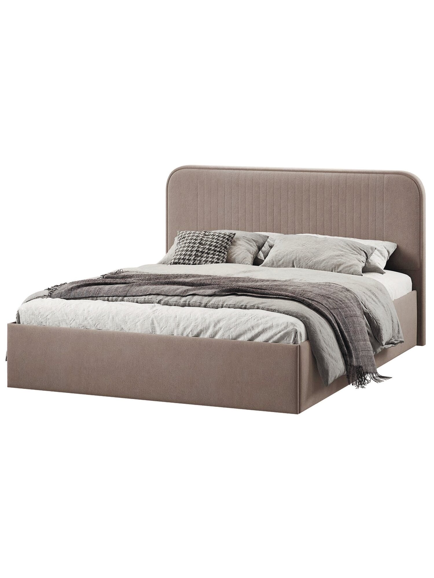 Тиффани кровать c подъемным механизмом (1600) Тип 1 Велюр Мокко Темный