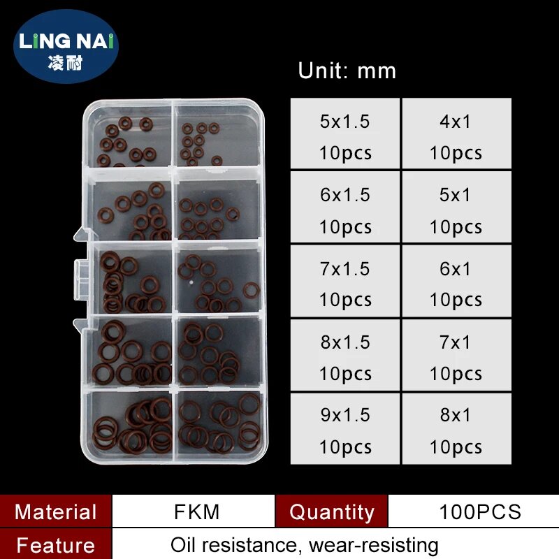 Комплект уплотнительных колец из нитрилового силикона и резины в коробке, комплект для ремонта NBR, уплотнительный клапан для смесителя, водонепроницаемый маслостойкий комплект прокладок