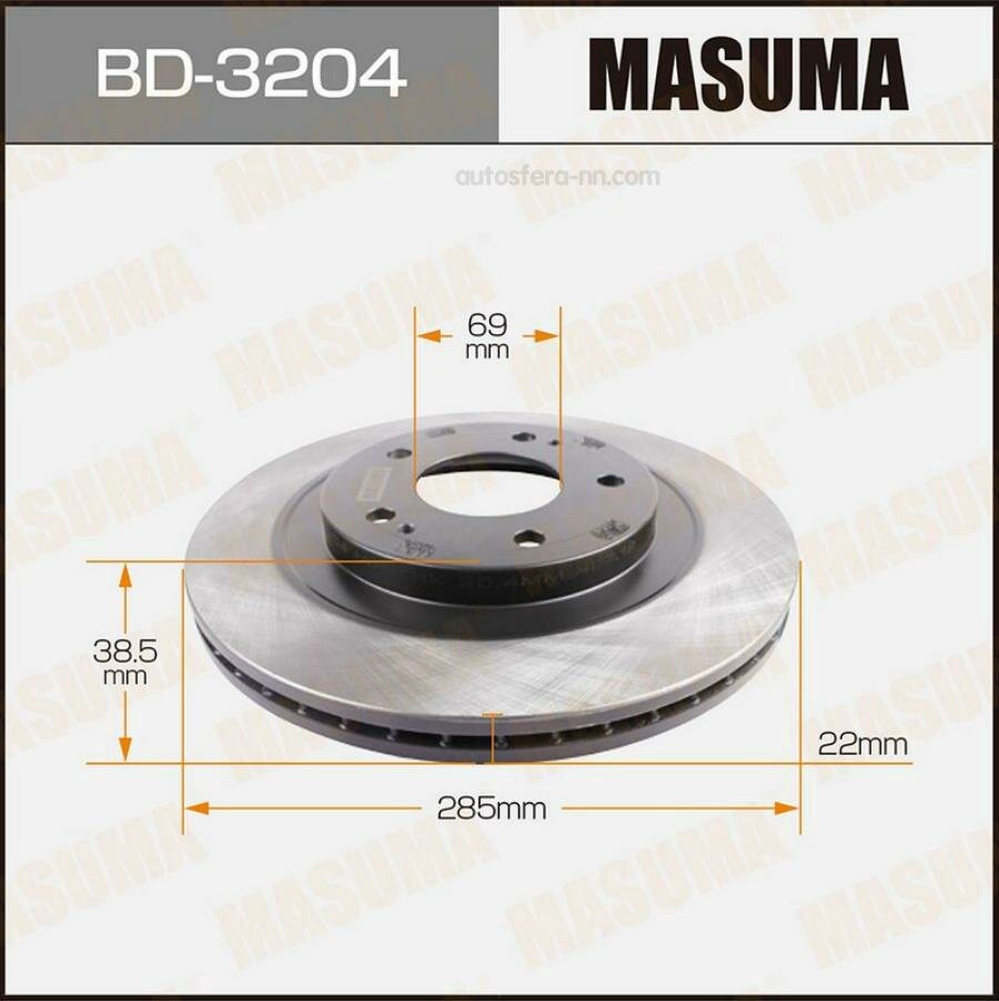 MASUMA BD3204 Диск торм. передн.