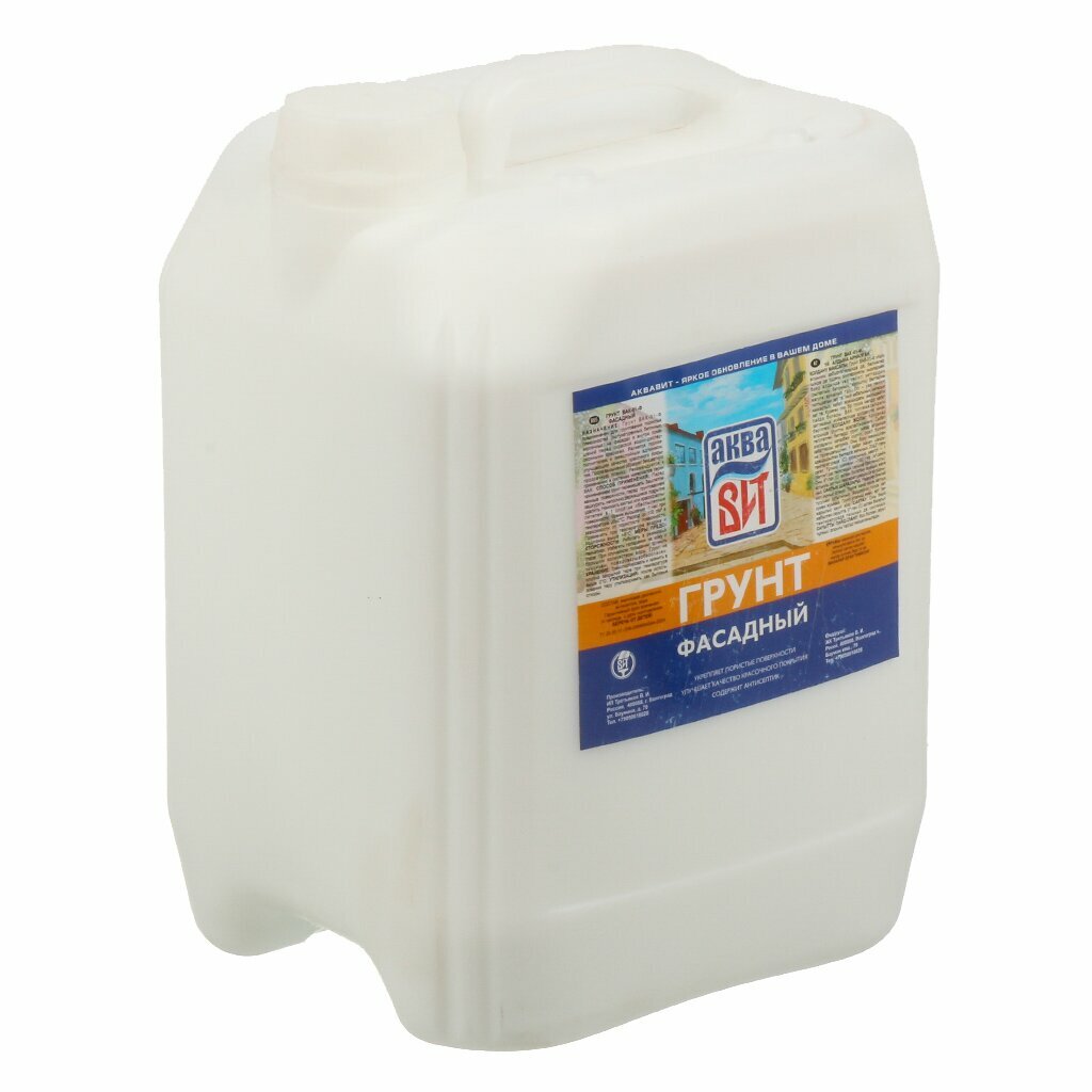 Грунтовка фасадная АкваВИТ ВАК-01Ф 10 л для наружных работ, Россия