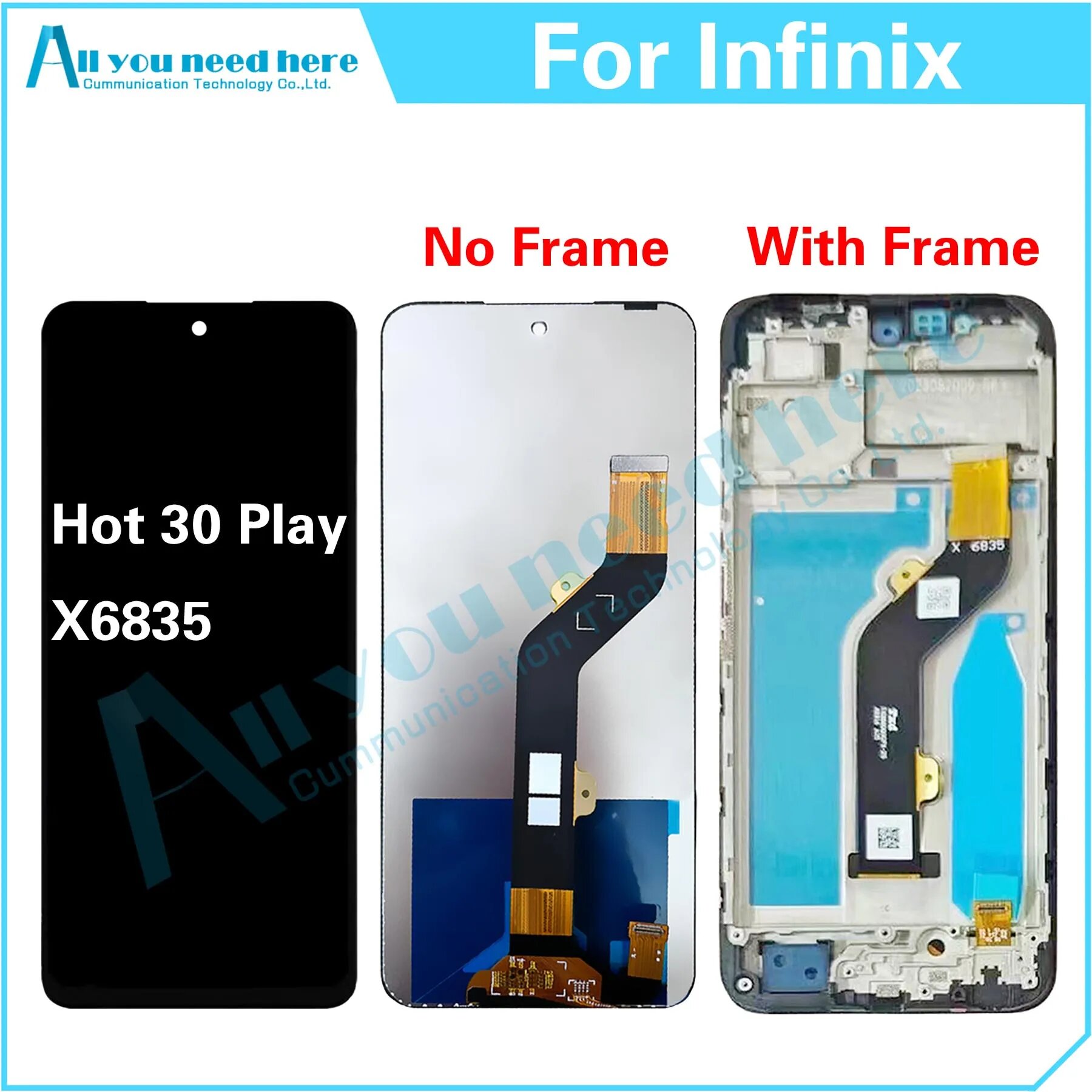 100% тест для Infinix Hot 30 Play NFC X6835 X6835B ЖК-дисплей кодирующий преобразователь No Frame