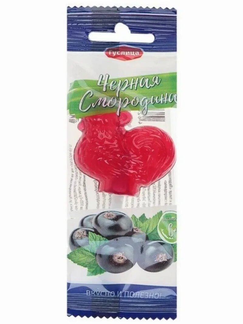 Леденцовая карамель с Цинком и витамином С «петушок» со вкусом чёрной смородины, 14 г