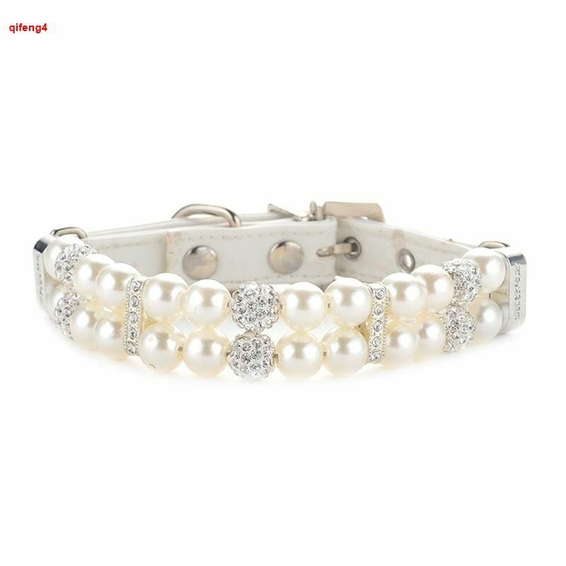 Жемчужный ошейник для собак-Ошейник M-Белый