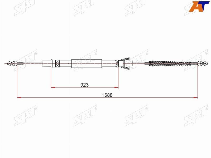 . SAT Трос ручного тормоза VW POLO (EURO) 08-15