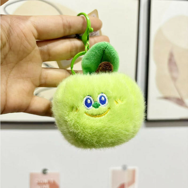 Мягкие и милые плюшевые брелки-фрукты, идеальные для подарков, с очаровательными дизайнами манго, арбуза и зелёного яблока.