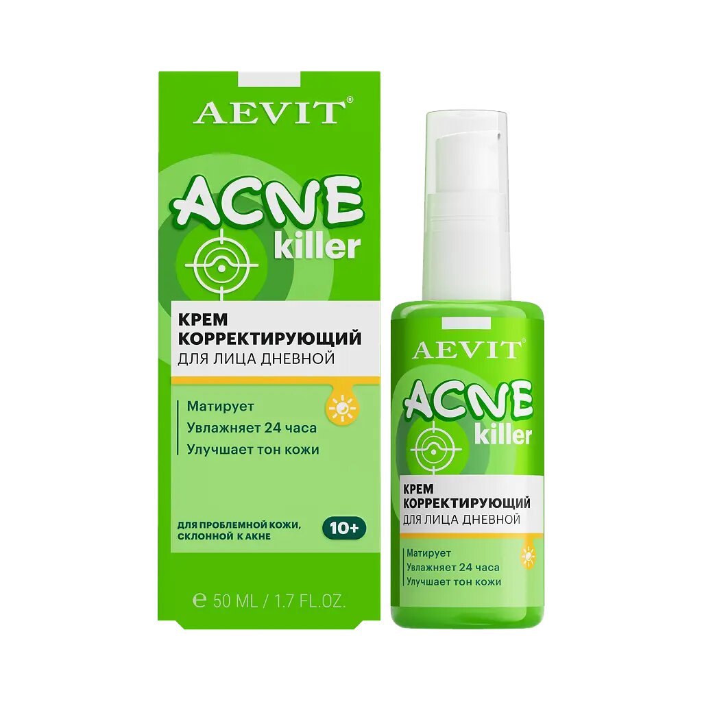 Aevit Acnekiller Крем корректирующий для лица дневной 10 + 50 мл 1 шт