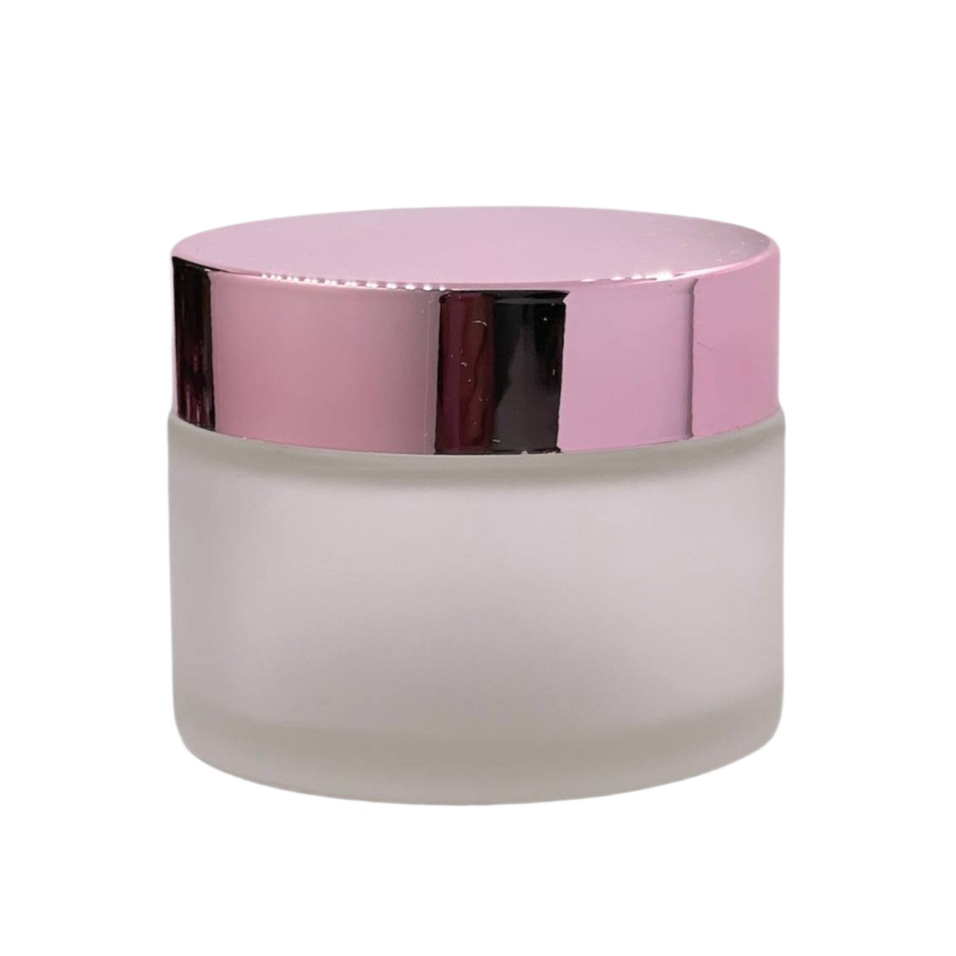 Набор баночек для косметики, 50 мл, 8 штук, белое матовое стекло, розовая крышка с отсекателем