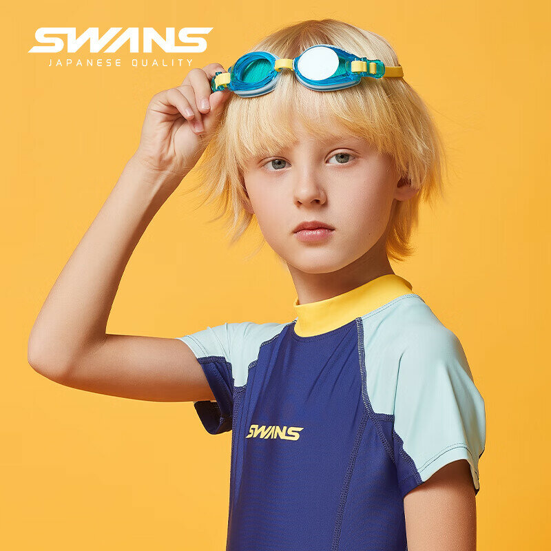 Спортивные очки SWANS для детей плавание Япония импорт Водонепроницаемые Антизапотевание Высокая четкость для мальчиков