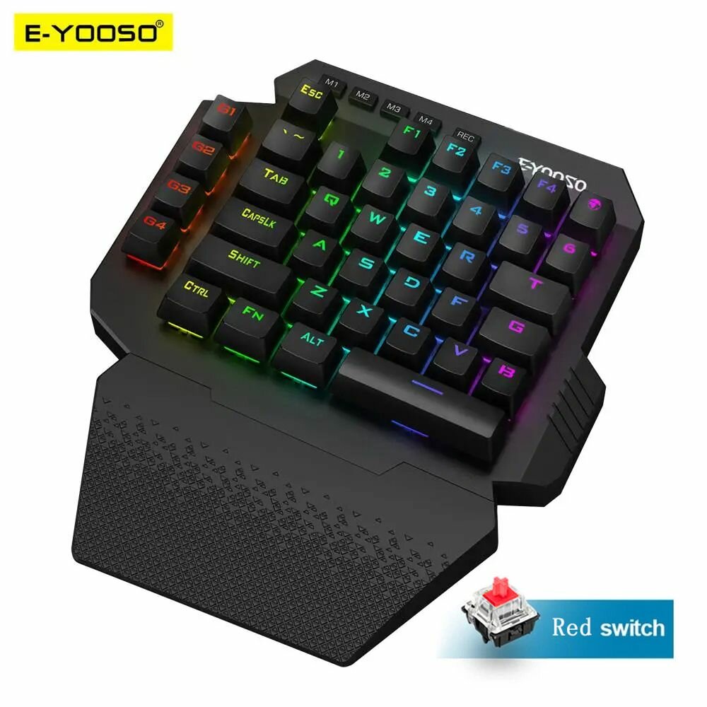 Беспроводная мини-механическая игровая клавиатура E-YOOSO K722 RGB 2,4 ГГц с 44 клавишами для геймеров, подходящая для компьютеров и ноутбуков