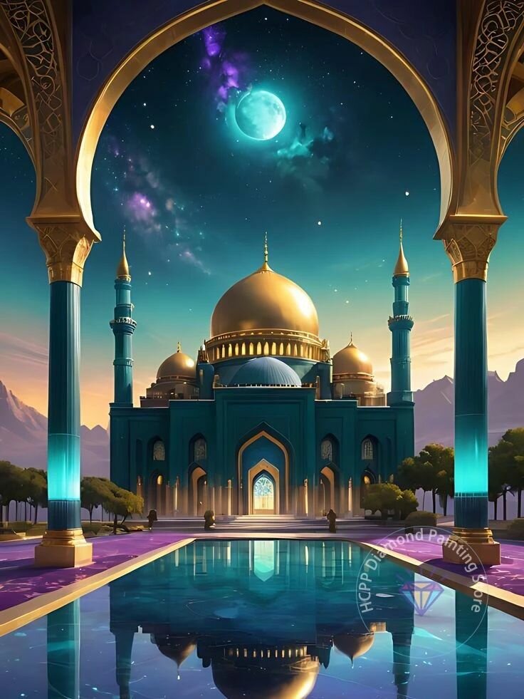 Алмазная картина "ислам" алмазная огранка 40х50 см,40X50CM, белый