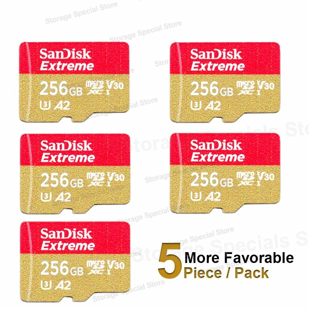 SanDisk Extreme microSDXC для планшета 256GB -5pcs-Pack