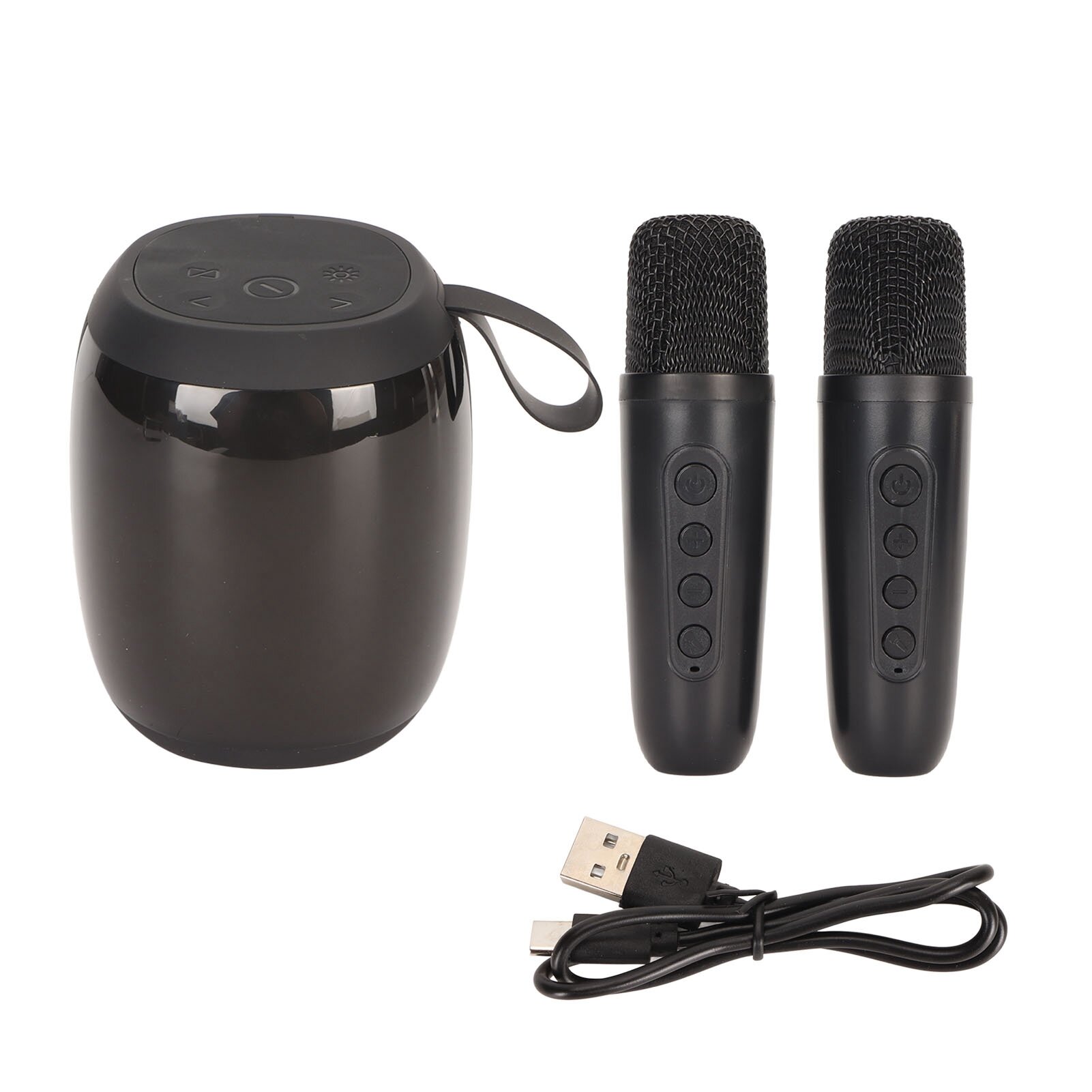 Караоке-машина с 2 микрофонами и RGB-подсветкой, Bluetooth-динамик для черного цвета в помещении и на открытом воздухе, идеально подходит для пения и музыки