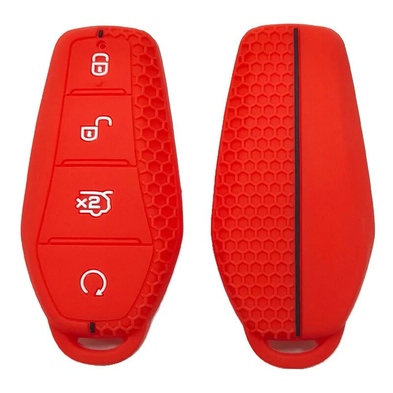 Чехол для автомобильного ключа, силиконовый брелок, защитный чехол для BYD Han Ev Tang Dm/Qin PLUS/Song Pro/MAX/Yuan Dolphin E2, аксессуары Красный