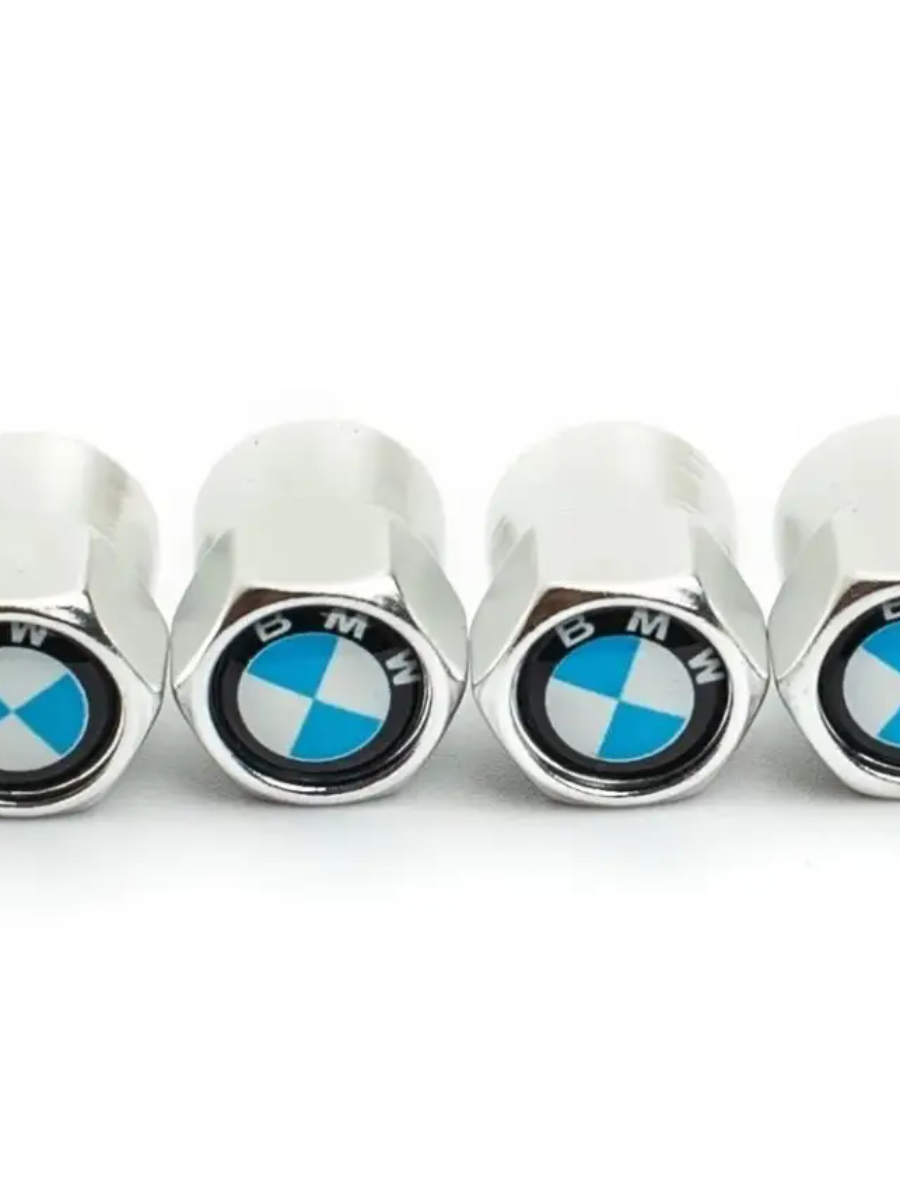Колпачки на вентиль, ниппель шины автомобильной с эмблемой BMW, 4шт, металл